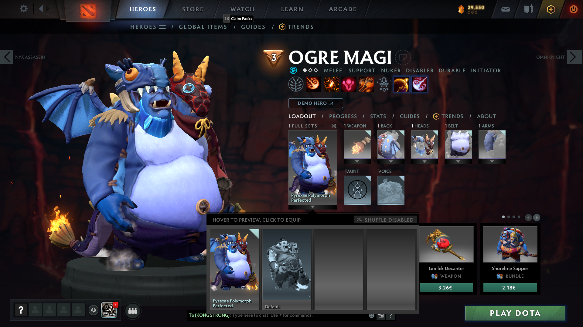 Claimed International Swag Bag item does not appear as selectable skin · Issue #4604 ...