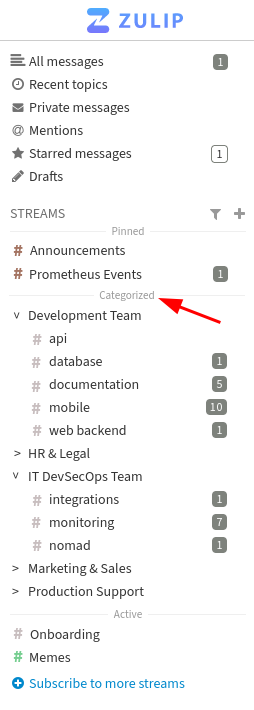 Categorizing Of Streams In The Ui Feature Request · Issue 22877 · Zulip Zulip · Github