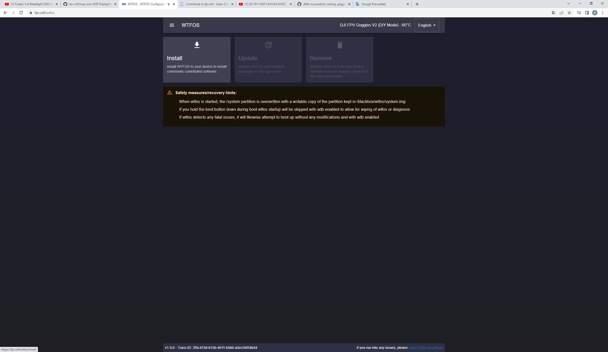 After successfully rooting, goggles (Com port) don't show up on Com port popup window, · Issue ...