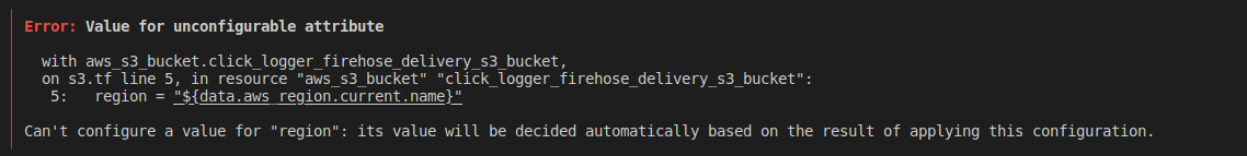 Terraform Plan Error Value For Unconfigurable Attribute · Issue 15 · Aws Samplesaws