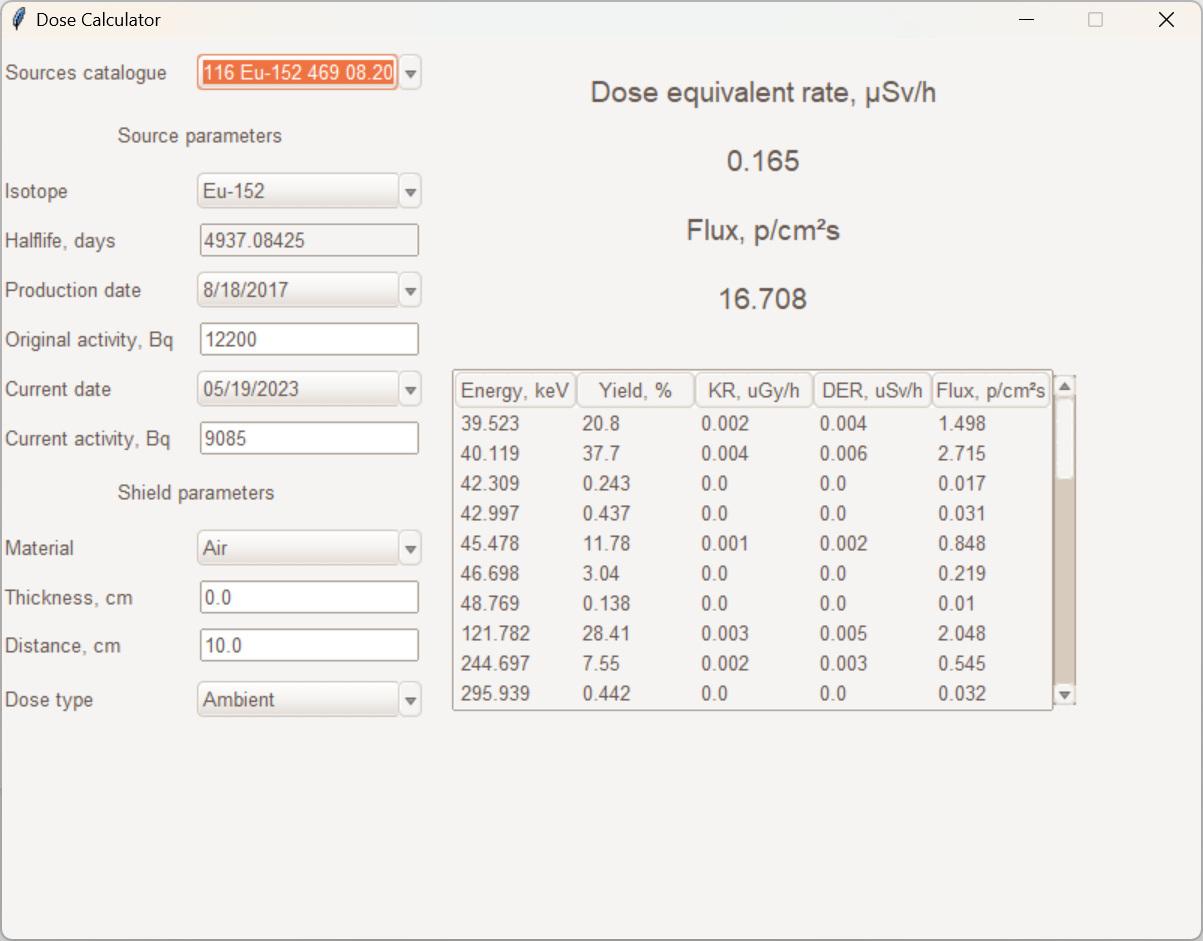 GitHub - hutouski-aliaksei/Dose-Calculator: Gamma dose-rate and flux calculator with ISO and ...