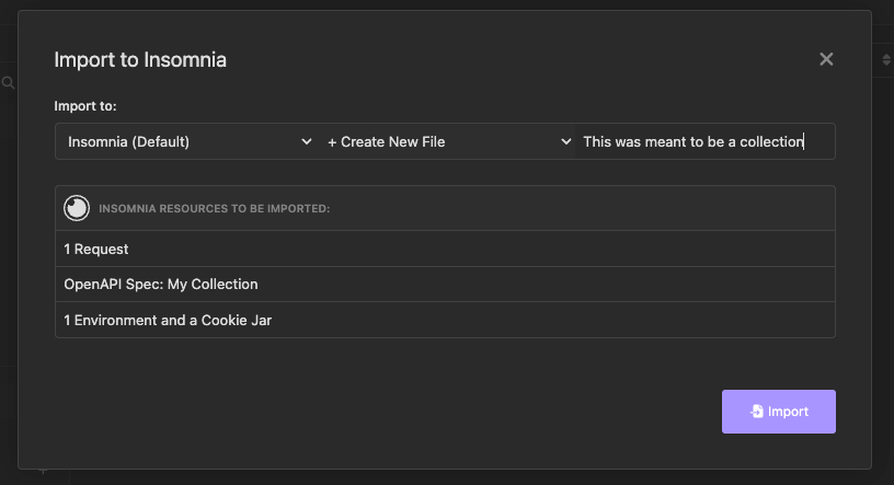 Collections imported into new files are turned into documents · Issue #6048 · Kong/insomnia · GitHub