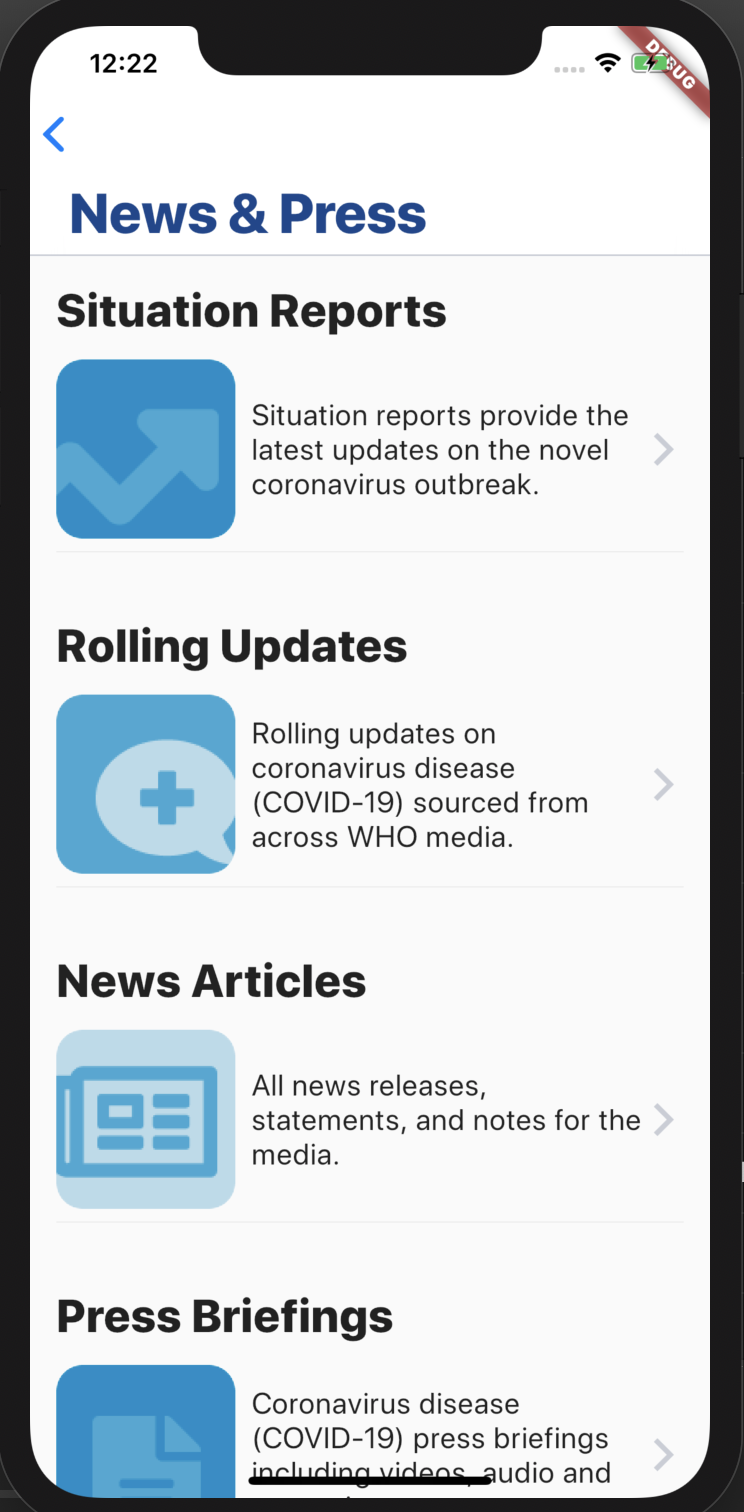 New News & Press screen · Issue #1172 · WorldHealthOrganization/app · GitHub