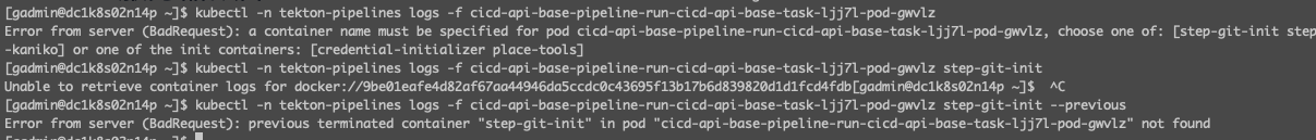 get log of task pod failed · Issue #2887 · tektoncd/pipeline · GitHub