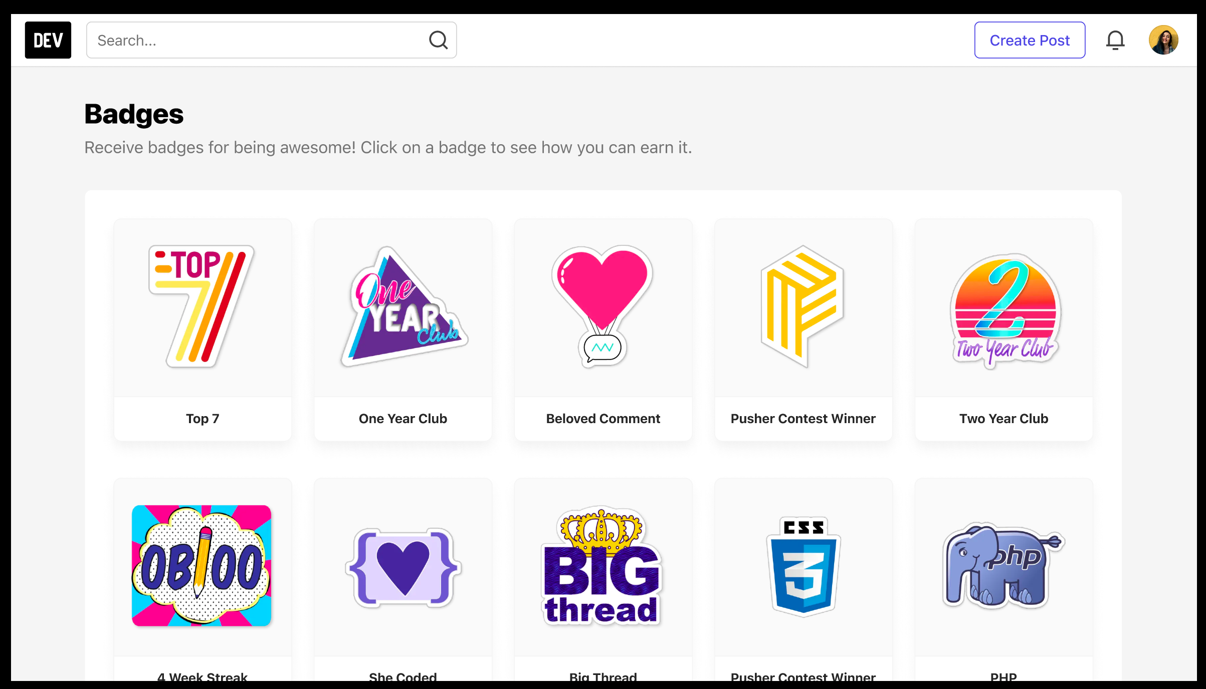 Badge Page Redesign · Issue 18382 · Forem Forem · Github