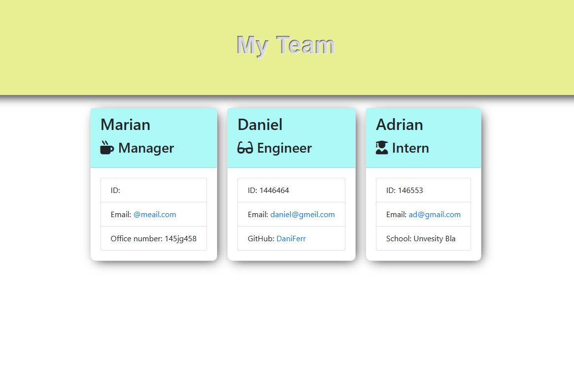 GitHub - DaniJFerr/Team_Profile_Generator