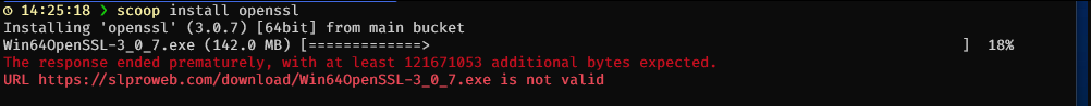 [Bug]: openssl download fails · Issue #4156 · ScoopInstaller/Main · GitHub