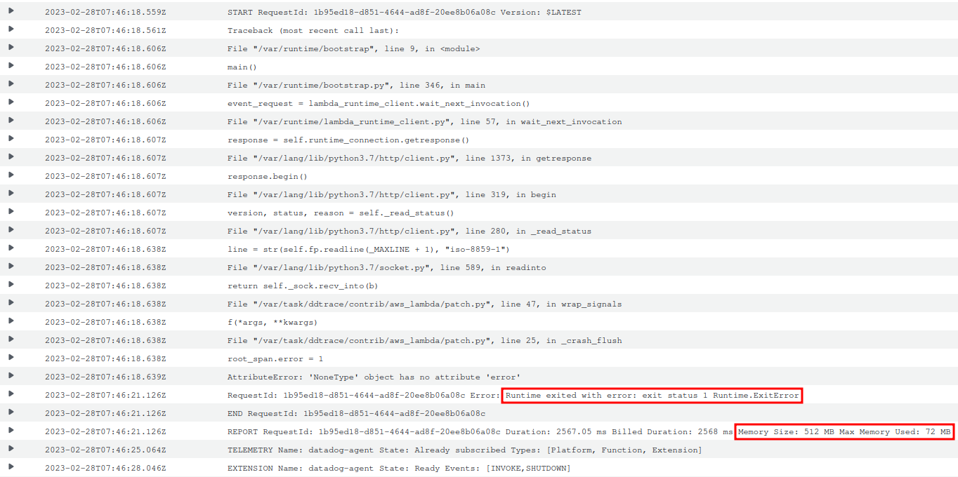 Lambda Layer is crashing because current_root_span is returning None · Issue #5220 · DataDog/dd ...