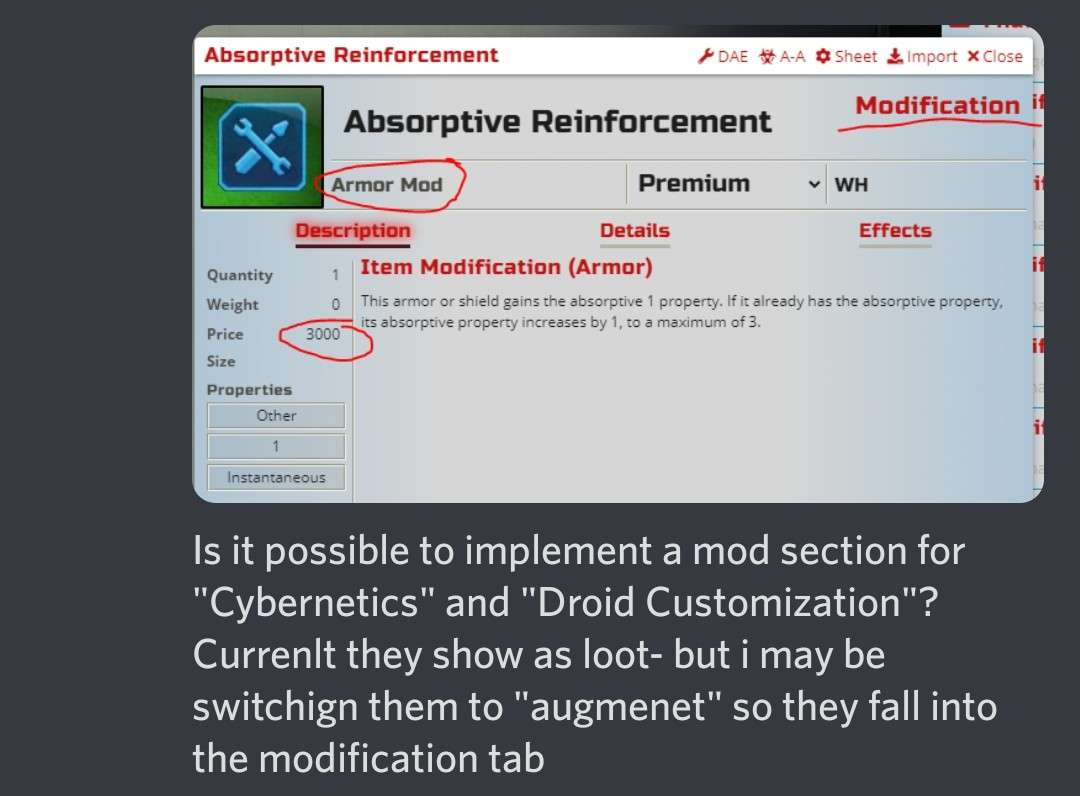 Cybernetics and Droid Customizations as Modification types · Issue #505 · sw5e-foundry/sw5e · GitHub