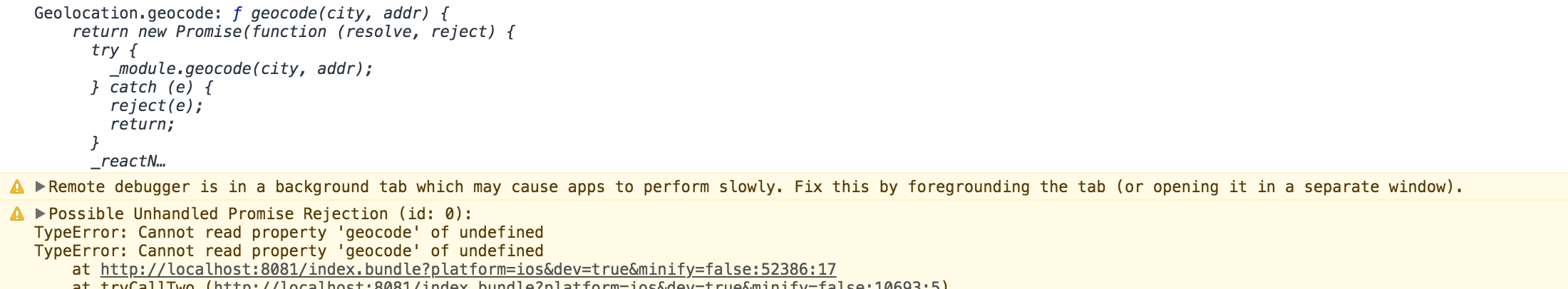 Typeerror Cannot Read Property Geocode Of Undefined · Issue 178 · Lovebingreact Native