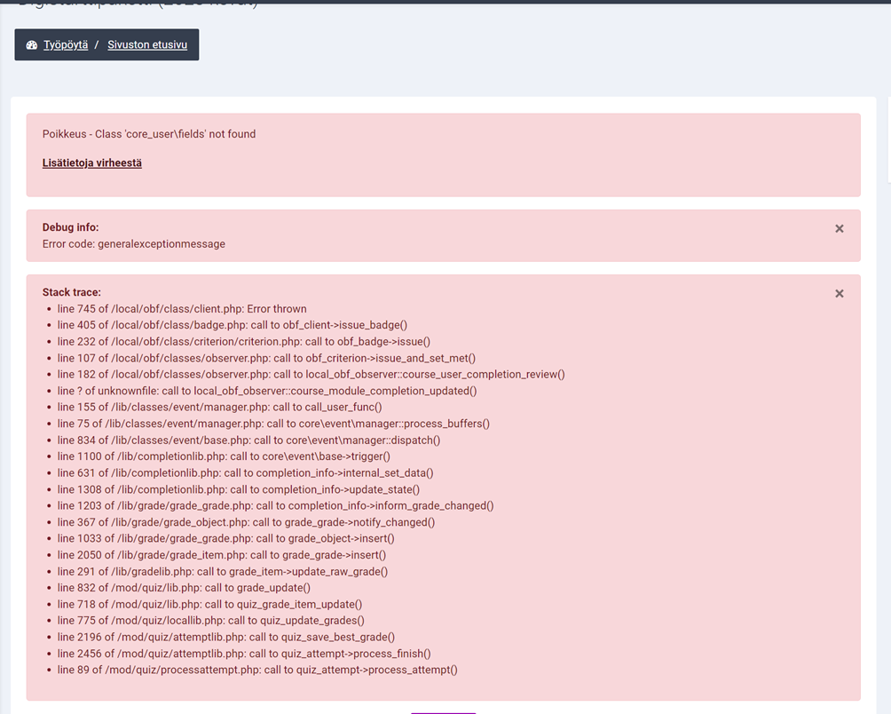 Student getting error in Moodle · Issue #28 · openbadgefactory/obf-moodle · GitHub