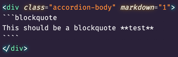 Blockquote not rendering when using markdown within a html code · Issue #3204 · getgrav/grav ...