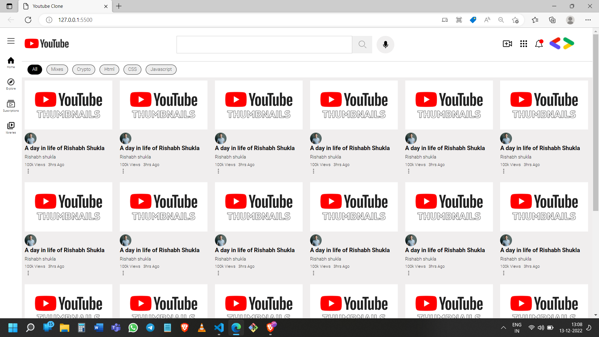 GitHub - rishabh02dev/Youtube-Homepage