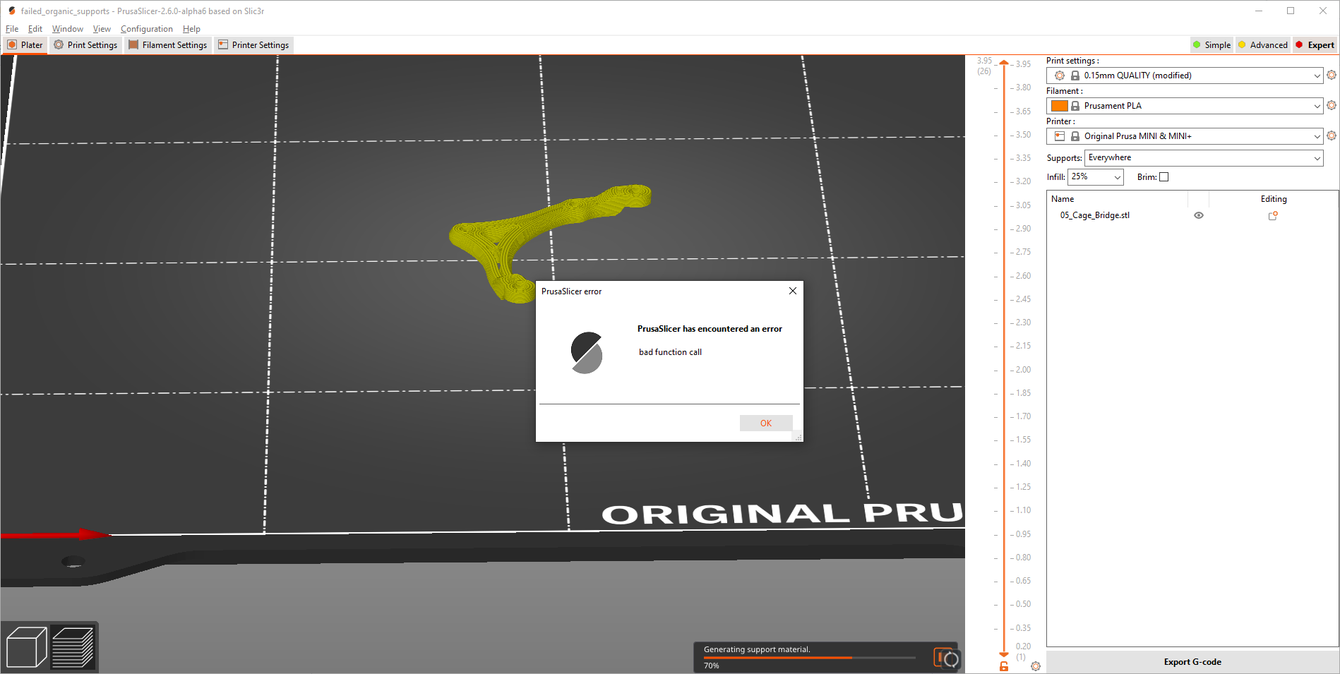 Organic support slicing causes "bad function call" error. · Issue #10372 · prusa3d/PrusaSlicer ...
