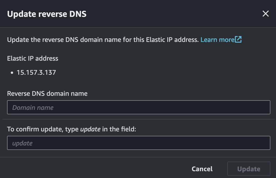Support for configuring ElasticIP reverse DNS · Issue #1837 · aws-cloudformation/cloudformation ...