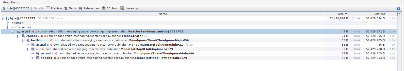 [BUG] OOM inside Azure Service Bus sender client due to inproper memory allocation for encoded ...