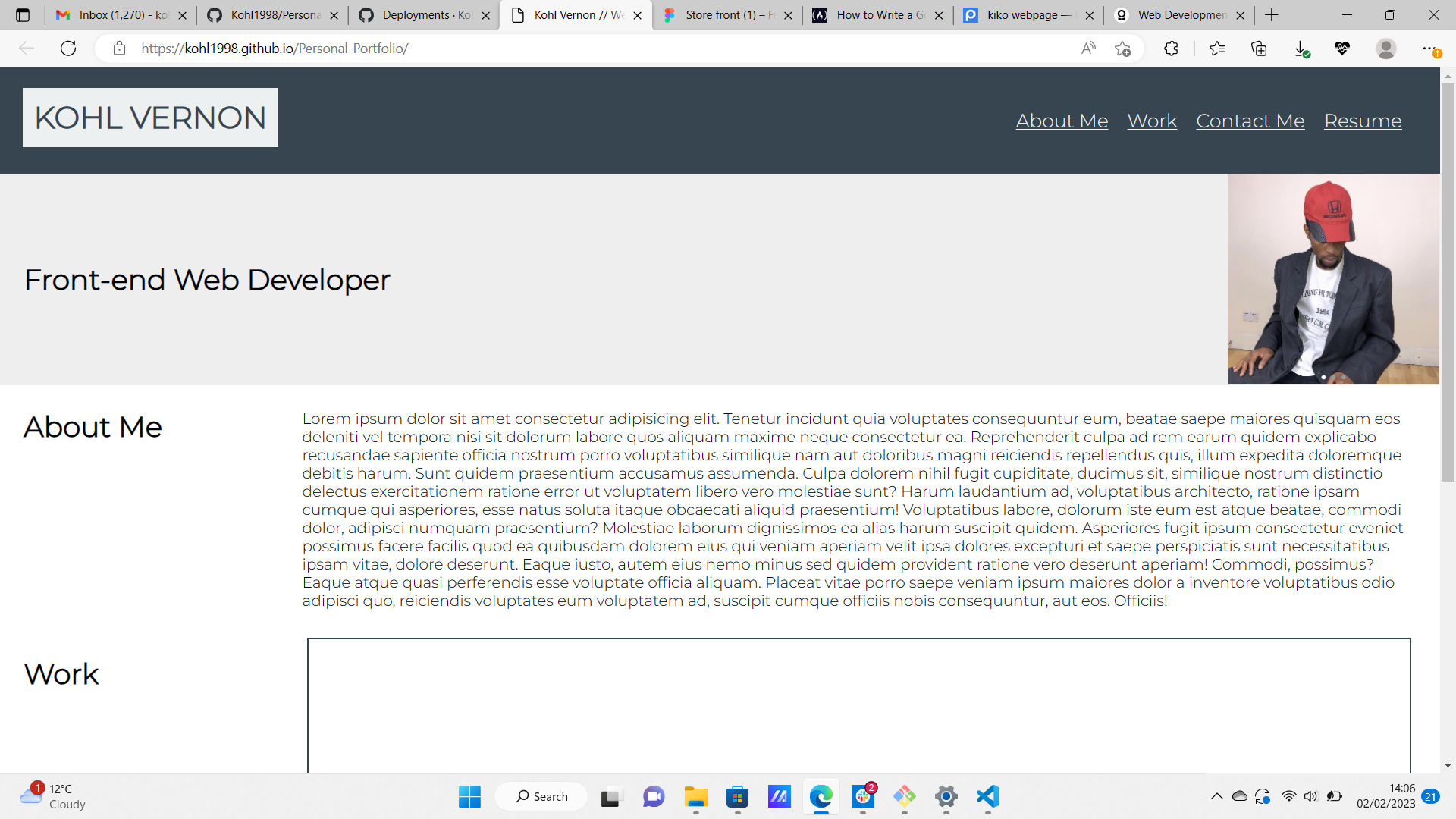 GitHub - Kohl1998/Personal-Portfolio: This is a single webpage which utilises the css framework ...