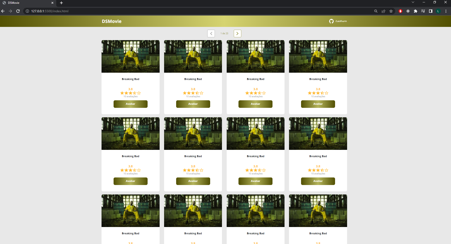 GitHub - Leothurm/projeto-DSMovie