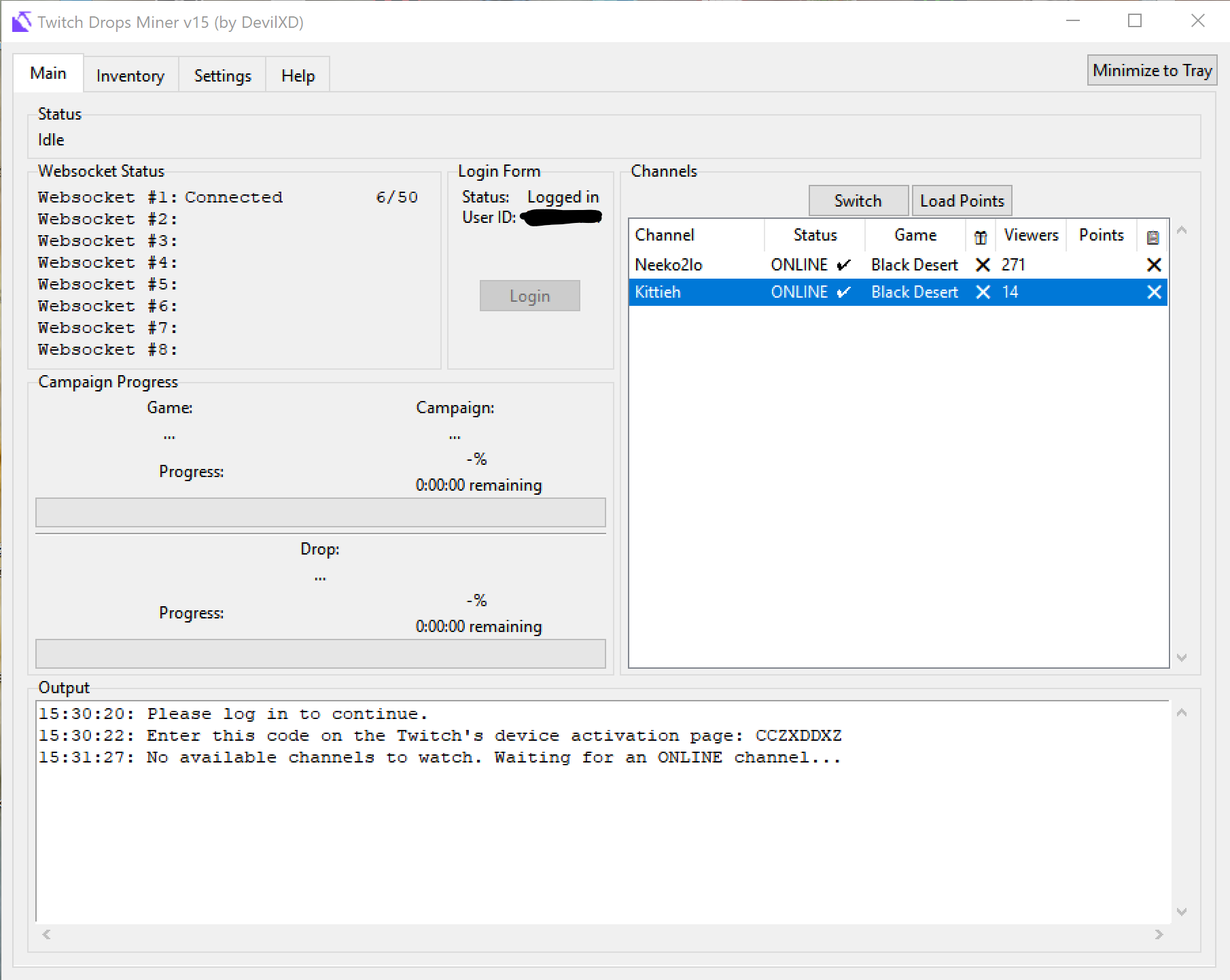 V15 seems to not work? · Issue #245 · DevilXD/TwitchDropsMiner · GitHub