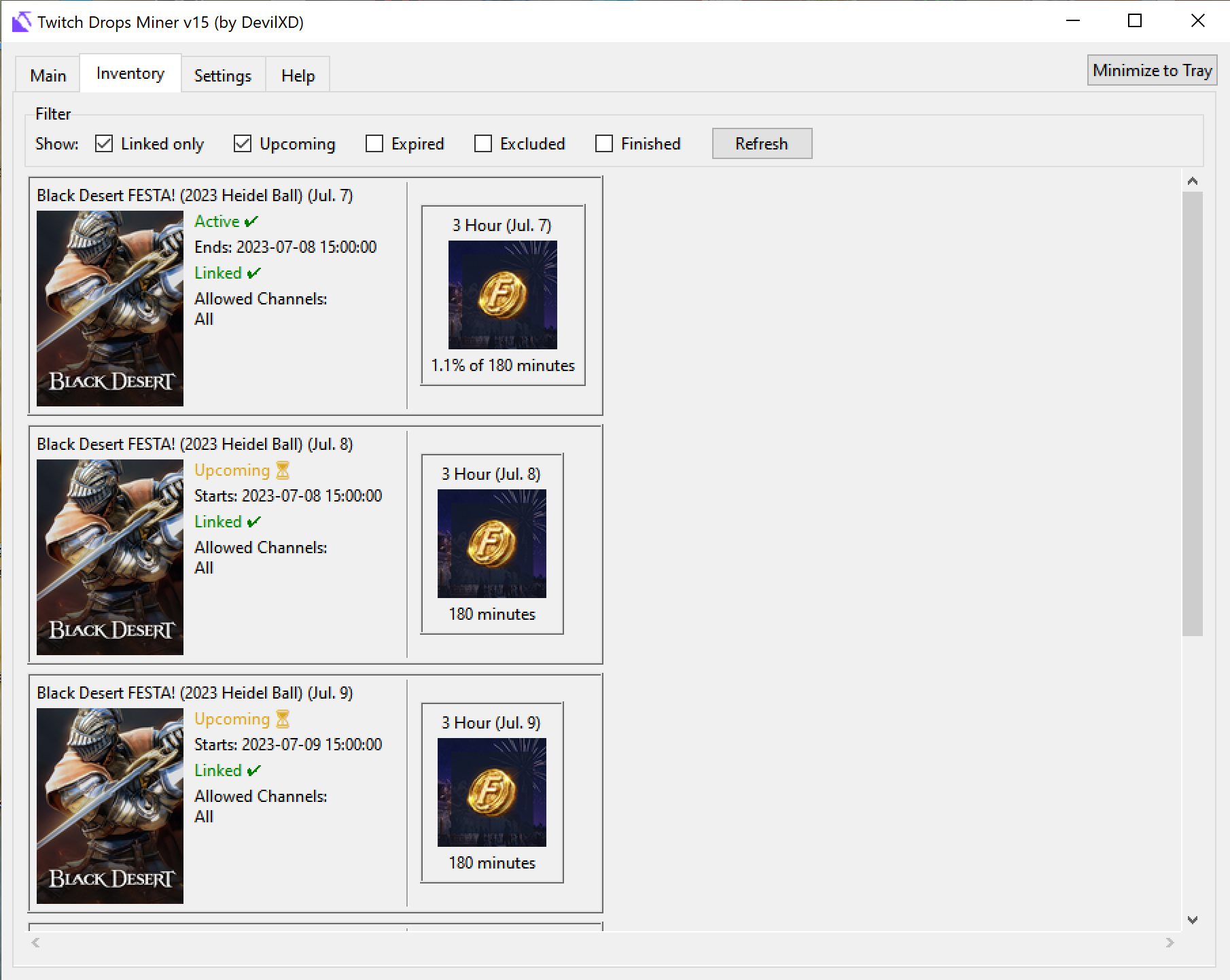 V15 seems to not work? · Issue #245 · DevilXD/TwitchDropsMiner · GitHub
