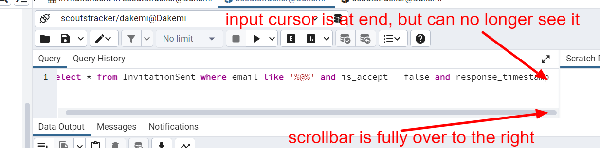 Query Tool edit window scrolling is (sometimes) broken · Issue #5494 · pgadmin-org/pgadmin4 · GitHub