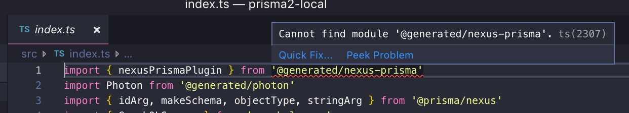 node_modules inside /prisma folder: Cannot find module '@generated/photon'. · Issue #199 ...
