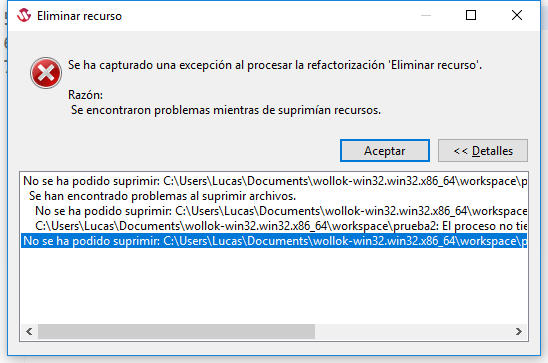 Problemas al eliminar un proyecto · Issue #1384 · uqbar-project/wollok · GitHub