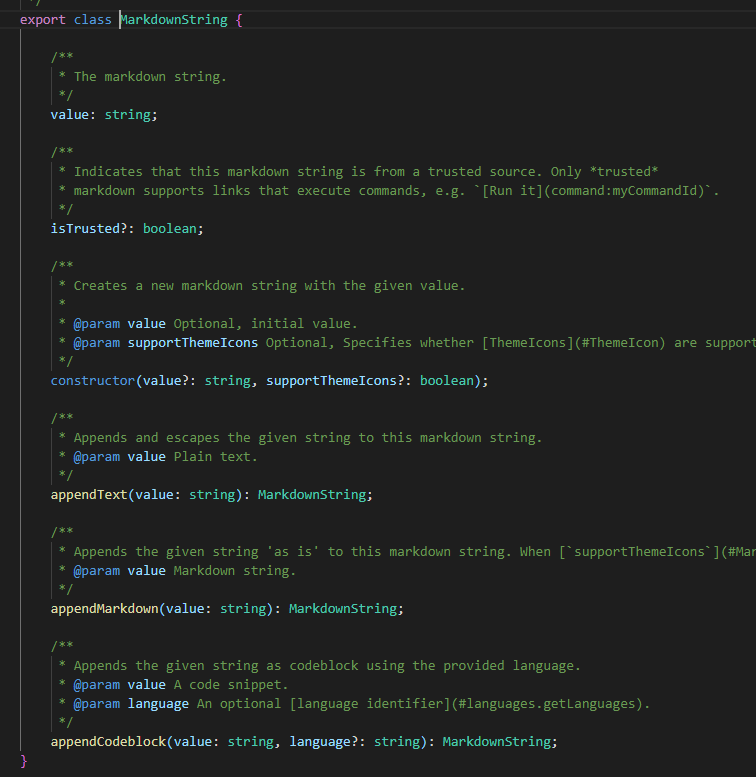Is the return object of `MarkdownString.to` correct? · Issue #103015 · microsoft/vscode · GitHub