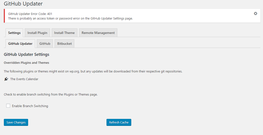 Github Updater Error Code 401 · Issue 796 · Afragengit Updater · Github