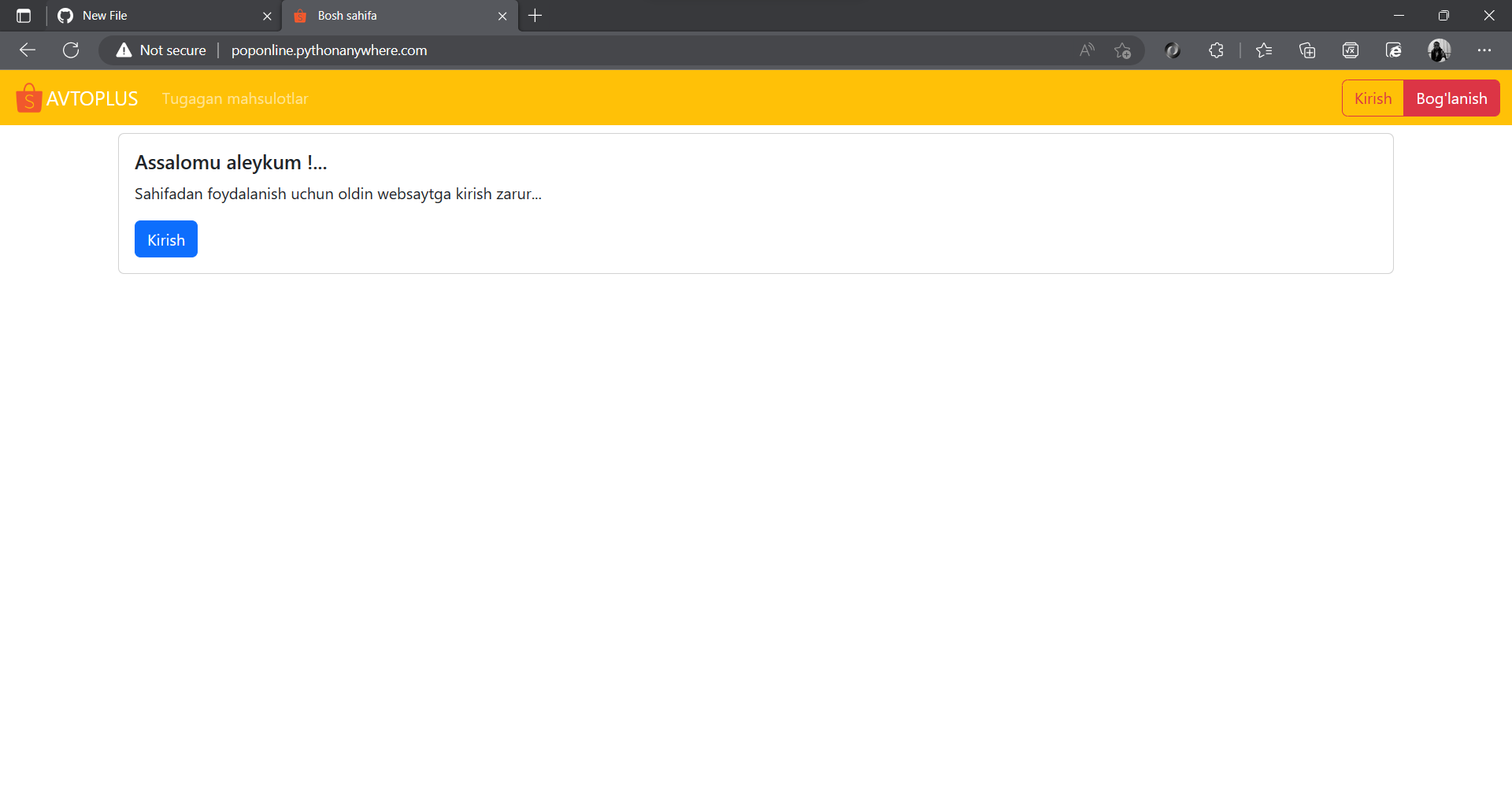 GitHub - TolibjonD/projectOne