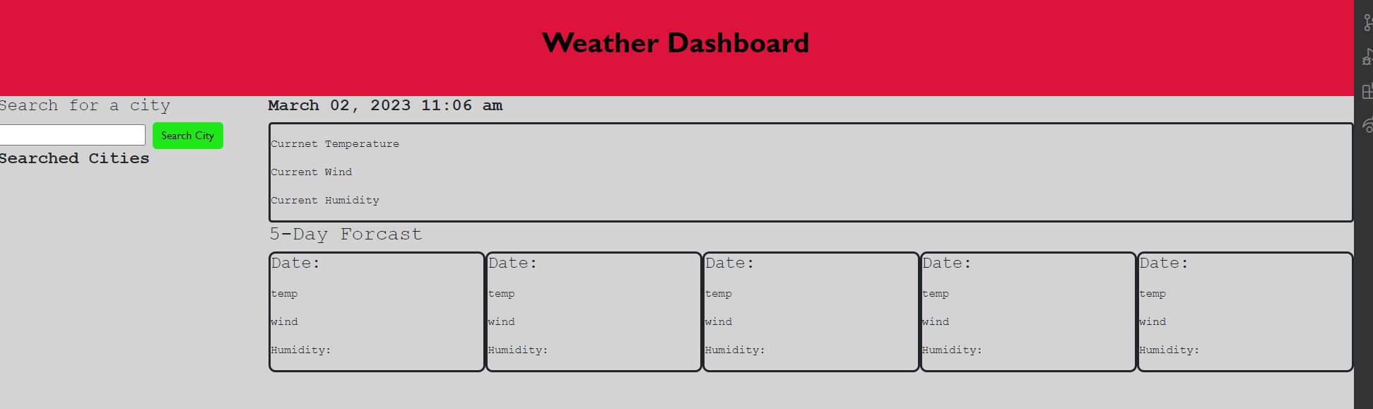 GitHub - tnewnum/API-weatherDashboard: A wethear application making an ...