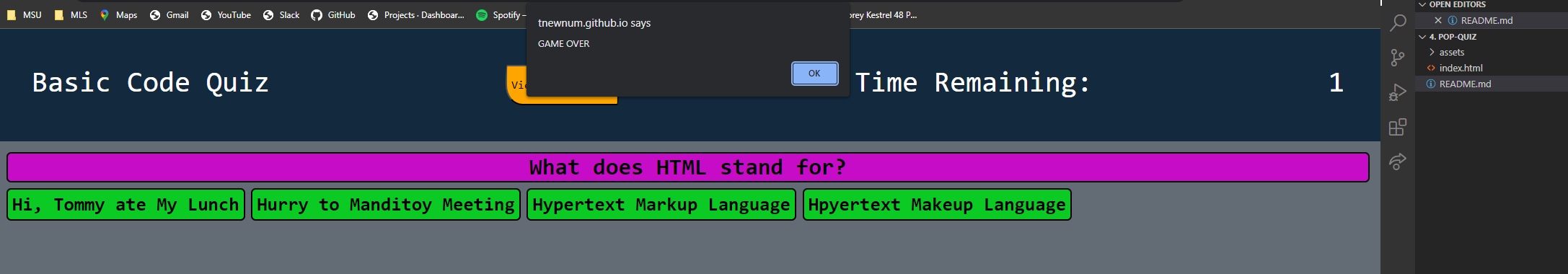 GitHub - tnewnum/pop-quiz: A short quiz using JavaScript, HTML, and CSS ...