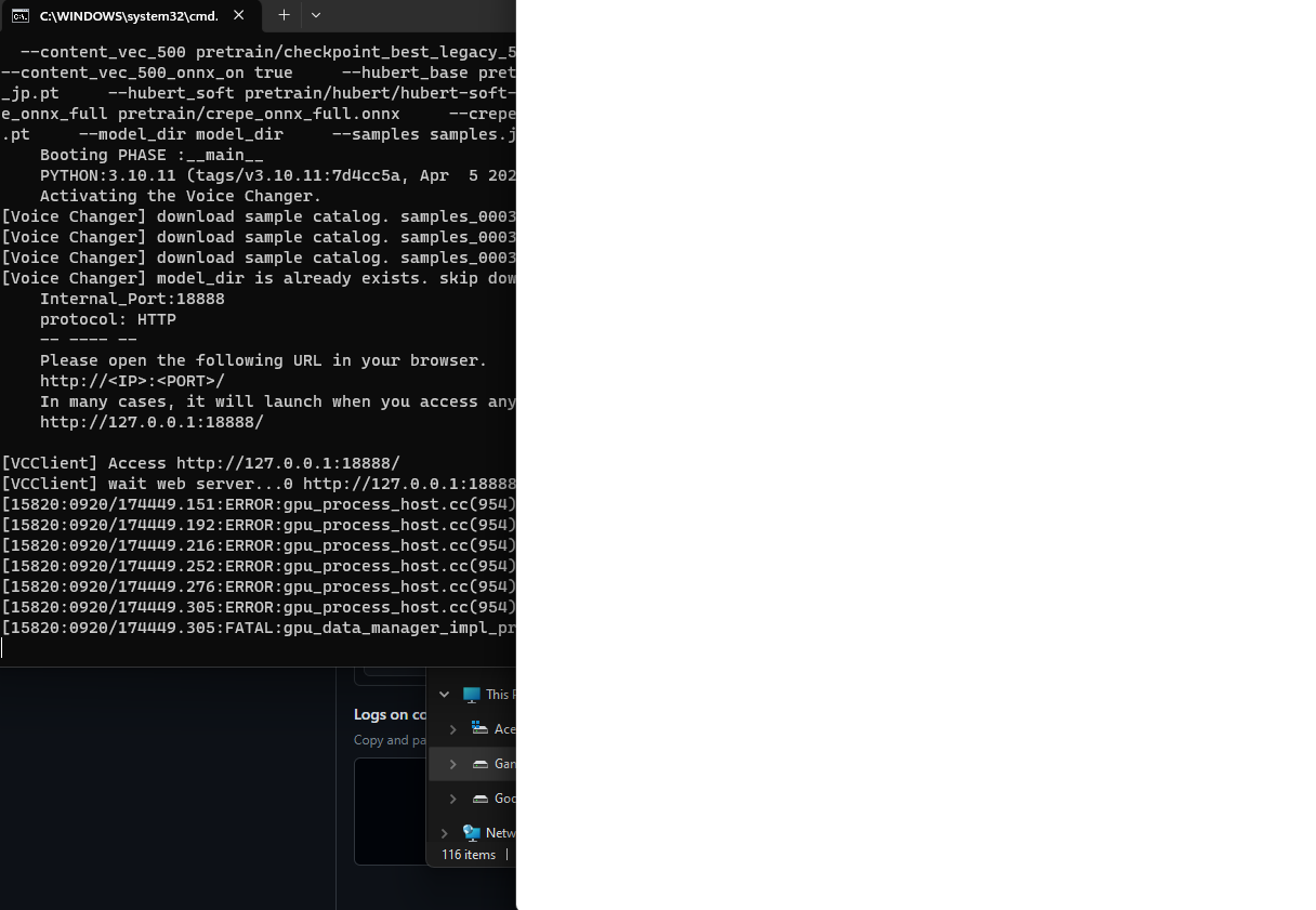 [ISSUE]: okada realtime vc automaticly closing · Issue #877 · w-okada/voice-changer · GitHub
