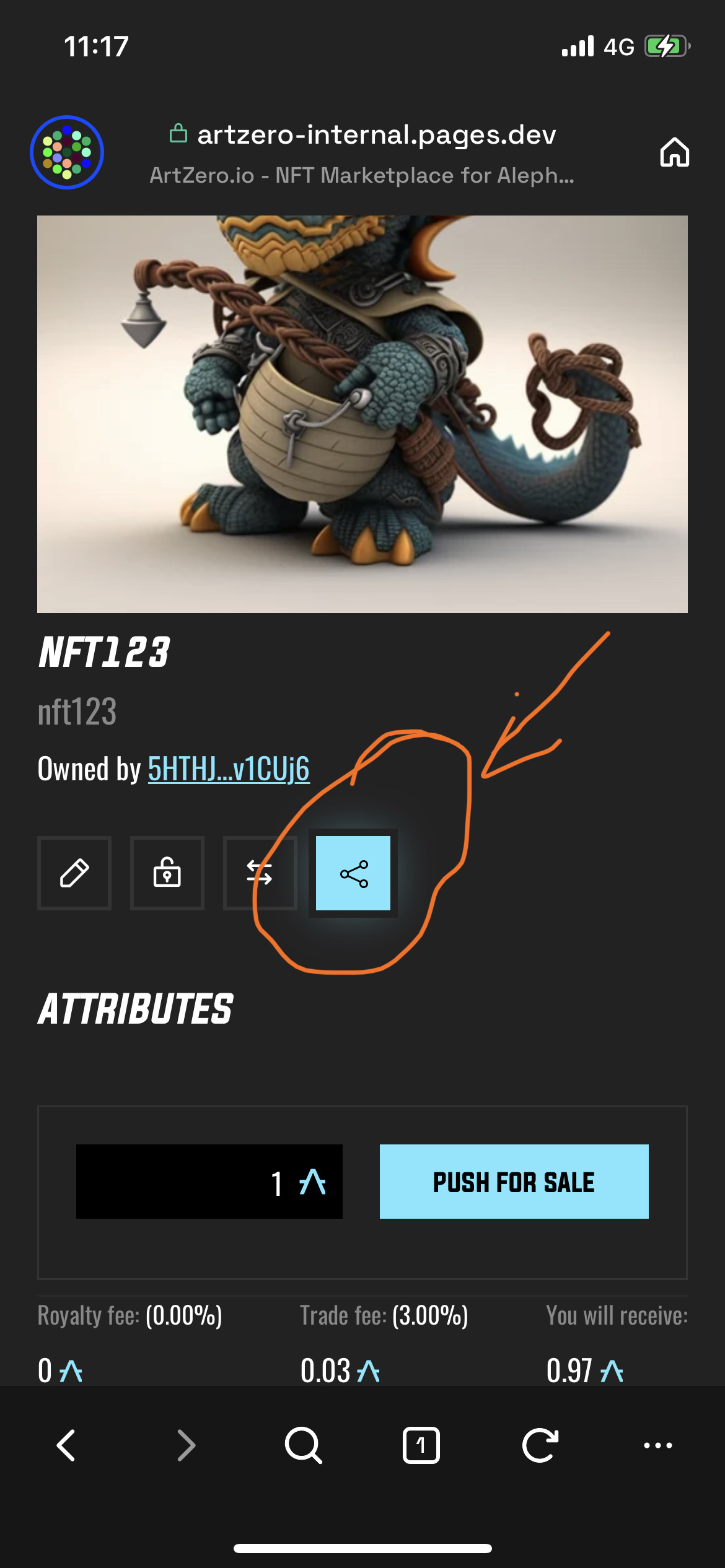 (Mobile) Cant share on Telegram properly error pop up · Issue #245 · ArtZero-io/frontend-react ...