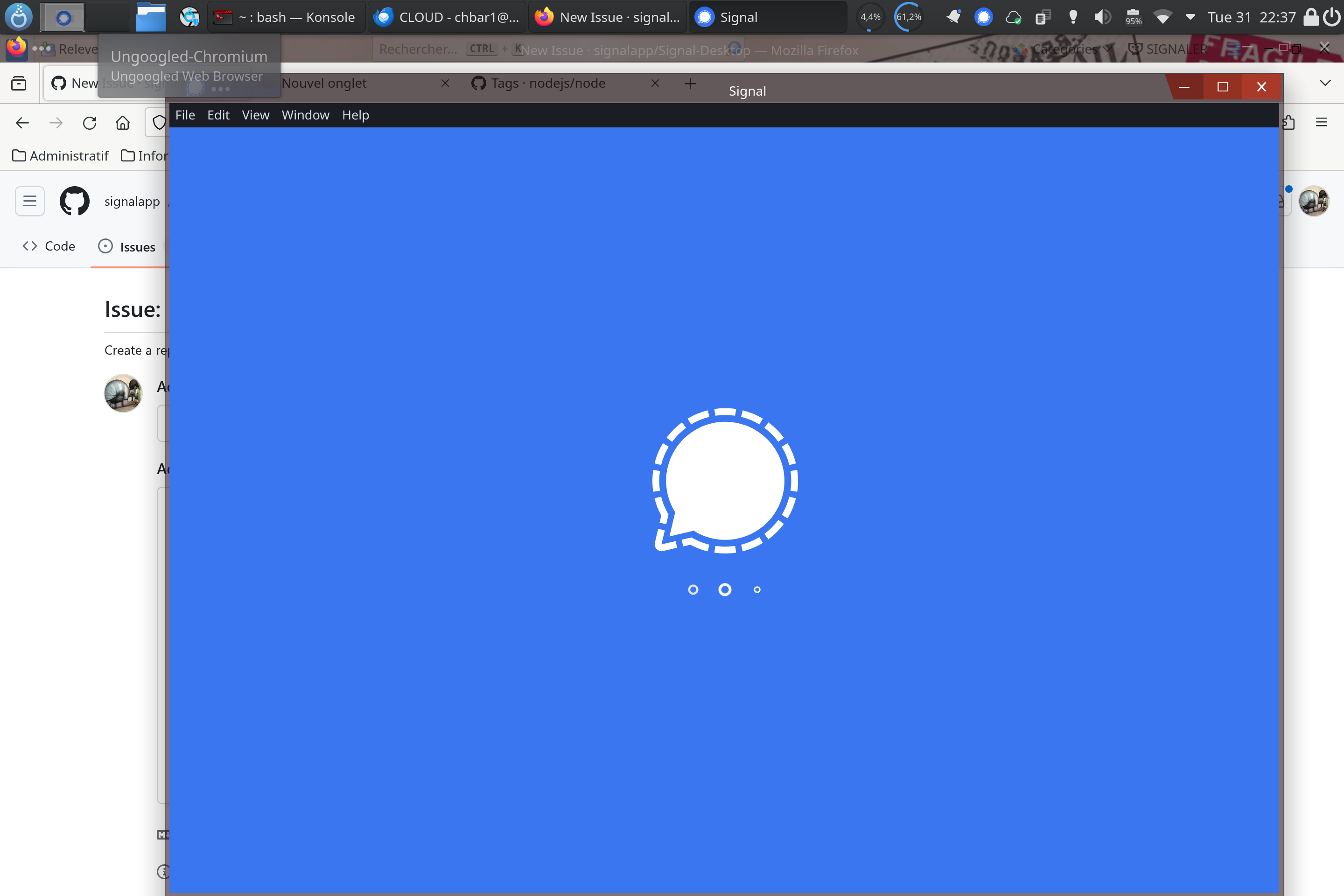 Signal Desktop 6 36 Stuck At Launch With Nodejs 18 18 2 · Issue 6656 · Signalapp Signal Desktop