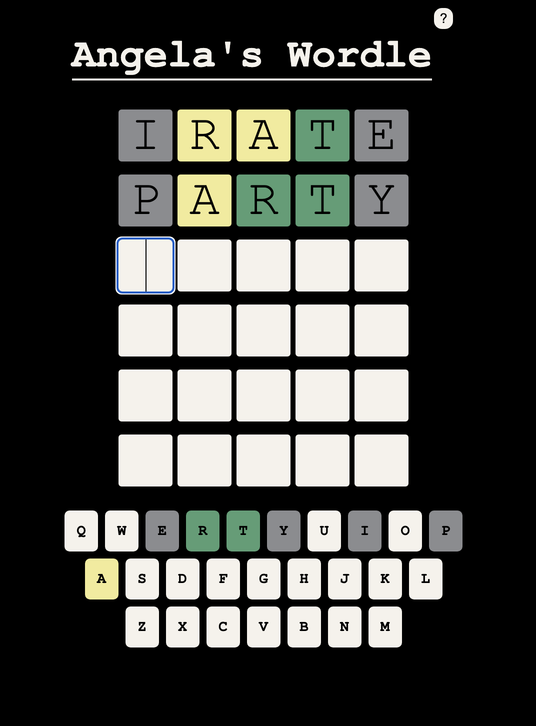 GitHub - kwonangela/Project-1-Wordle