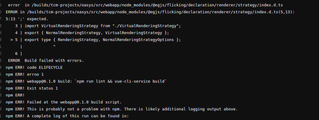 Vue Flicking Export Type Renderingstrategy Normalrenderingstrategyoptions Build Error