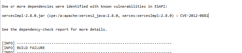 Update ESAPI's pom.xml to address vulnerable 3rd party components ...