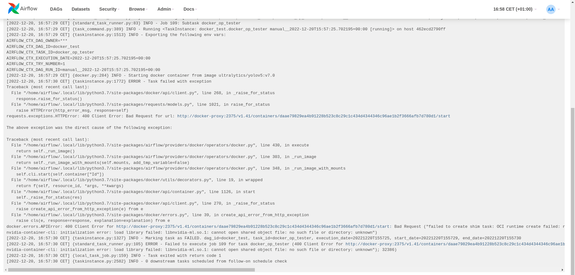 Not Able To Access Gpu With Docker In Docker Through Airflow