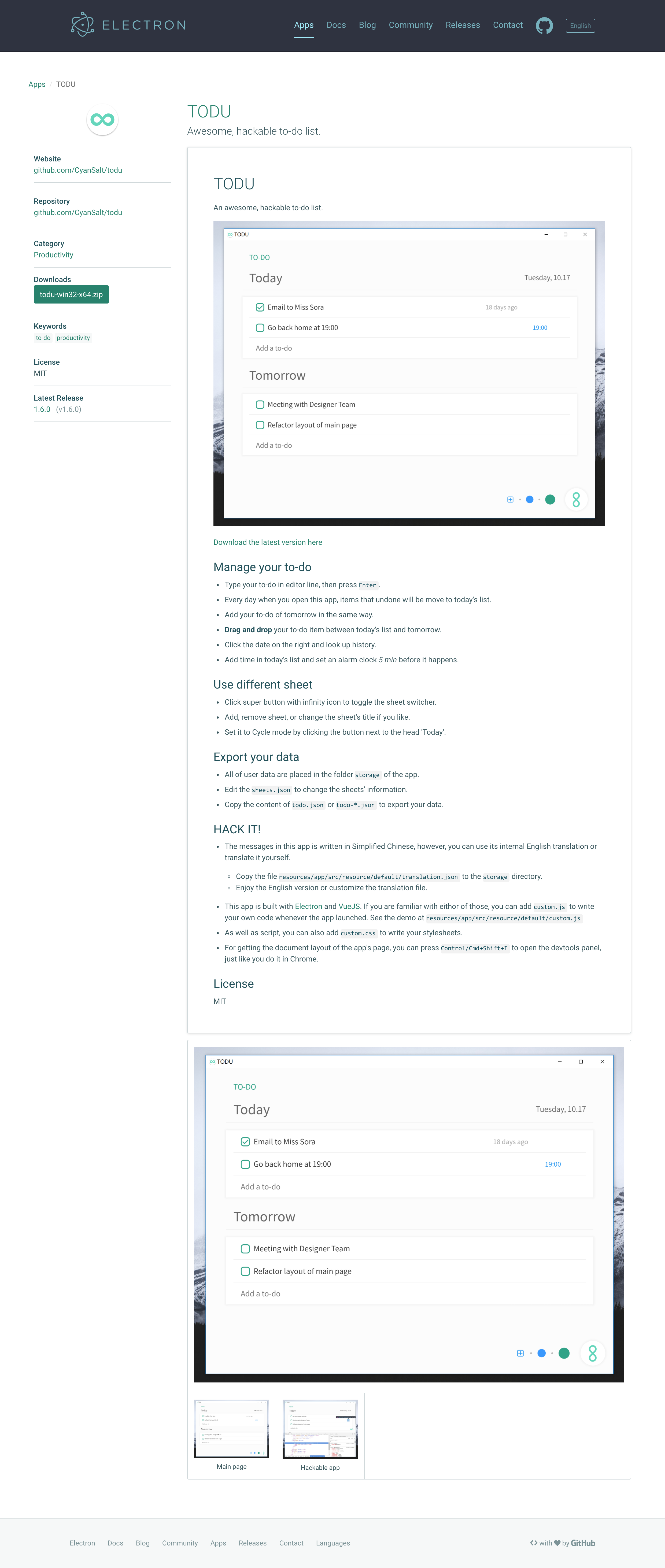 Improve layout of app pages · Issue #995 · electron/electronjs.org-old · GitHub