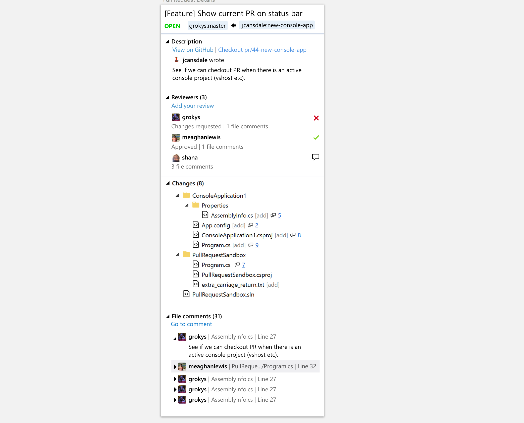 Make PR details pane layout more consistent with GitHub · Issue #1452 · github/VisualStudio · GitHub
