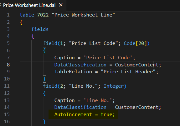 Table Price Worksheet Line Field Lino No Autoincrement Hitting Int32 Limit · Issue 24216 8056