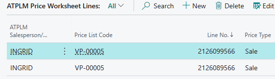 Table "Price Worksheet Line" field "Lino No." autoincrement hitting ...