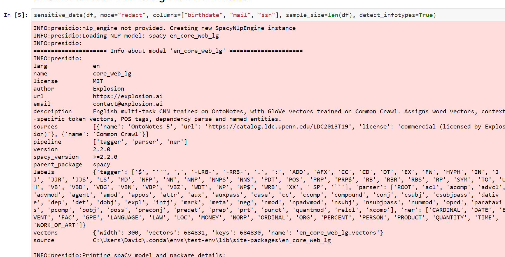 regression: presidio logs · Issue #408 · data-describe/data-describe · GitHub
