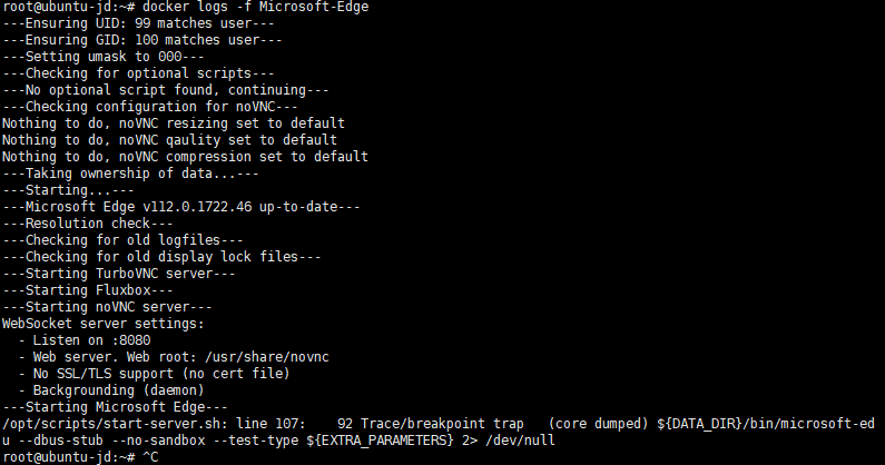 /start-server.sh: line 107 issue · Issue #1 · ich777/docker-microsoft-edge · GitHub