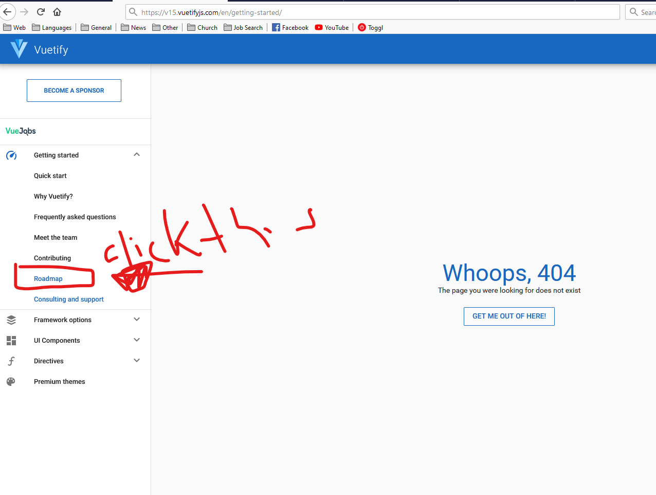 [Documentation] Roadmap Leads to a 404 · Issue #11081 · vuetifyjs/vuetify · GitHub