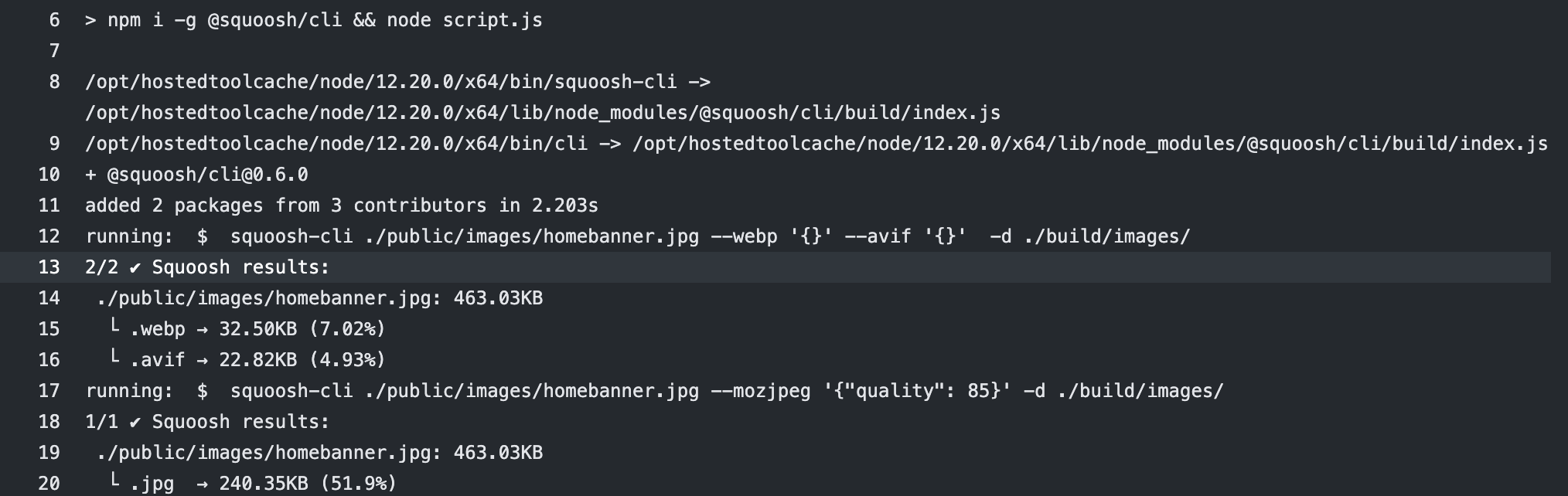 [CLI] webp and avif is not running on gitlab ci · Issue #909 · GoogleChromeLabs/squoosh · GitHub