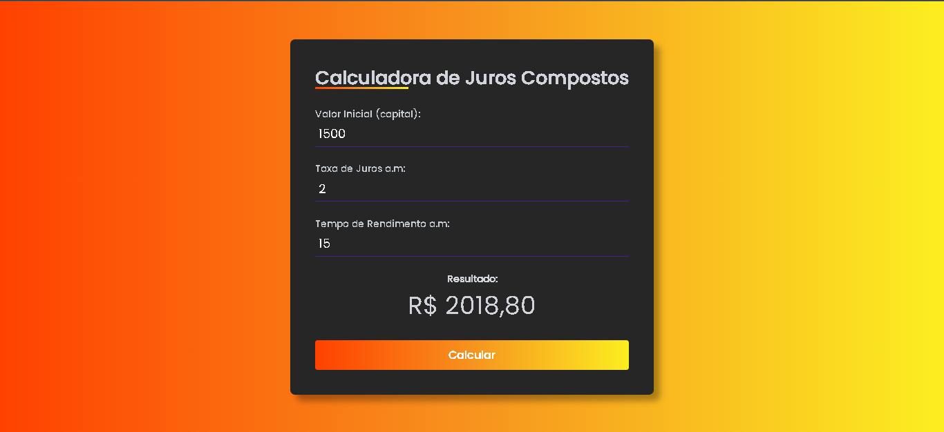 GitHub - BrayanGAL/Calculadora-de-Juros-Compostos