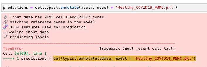 type error when the input is Anndata · Issue #65 · Teichlab/celltypist · GitHub