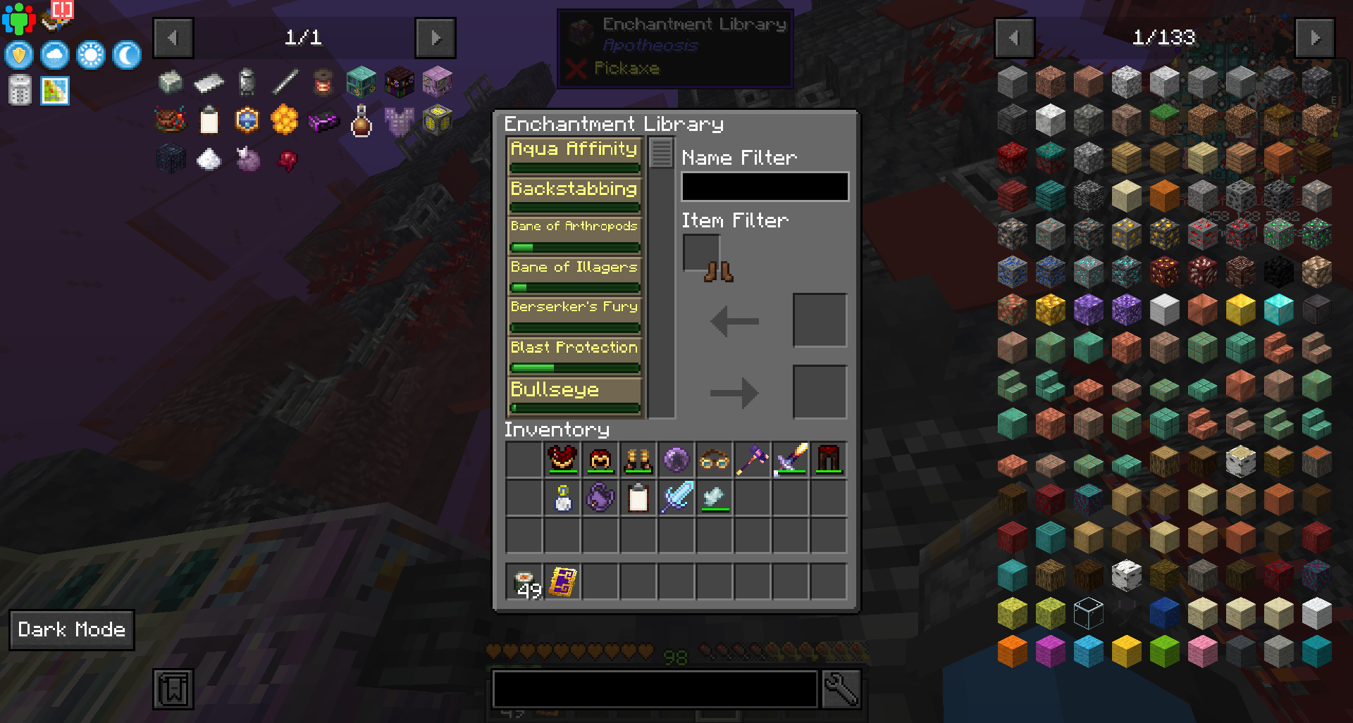 [Bug]: Apotheosis enchantmen libraryan filter crash the game "FTB ...